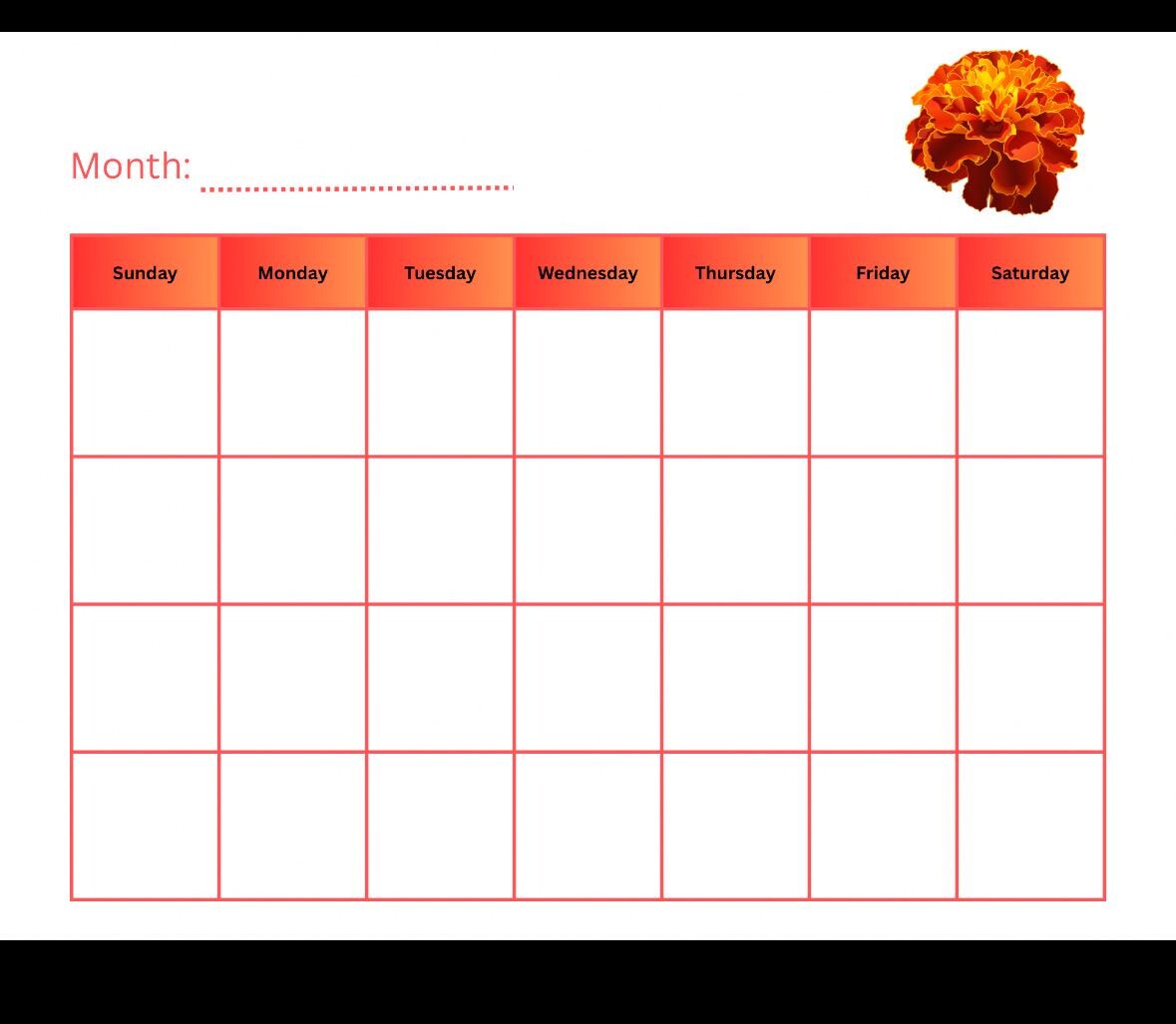 Printable Calendar Template - Etsy