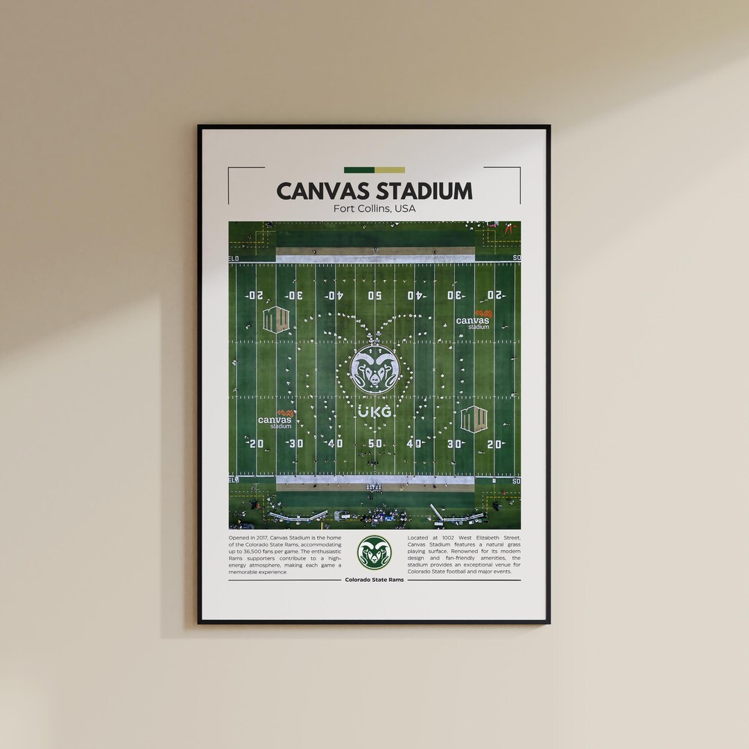 Canvas Stadium Print Colorado State Rams Poster Vintage NFL Print ...