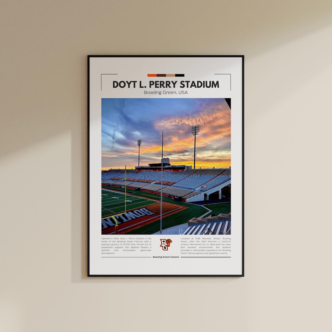 Doyt L. Perry Stadium Print Bowling Green Falcons Poster Vintage NFL ...