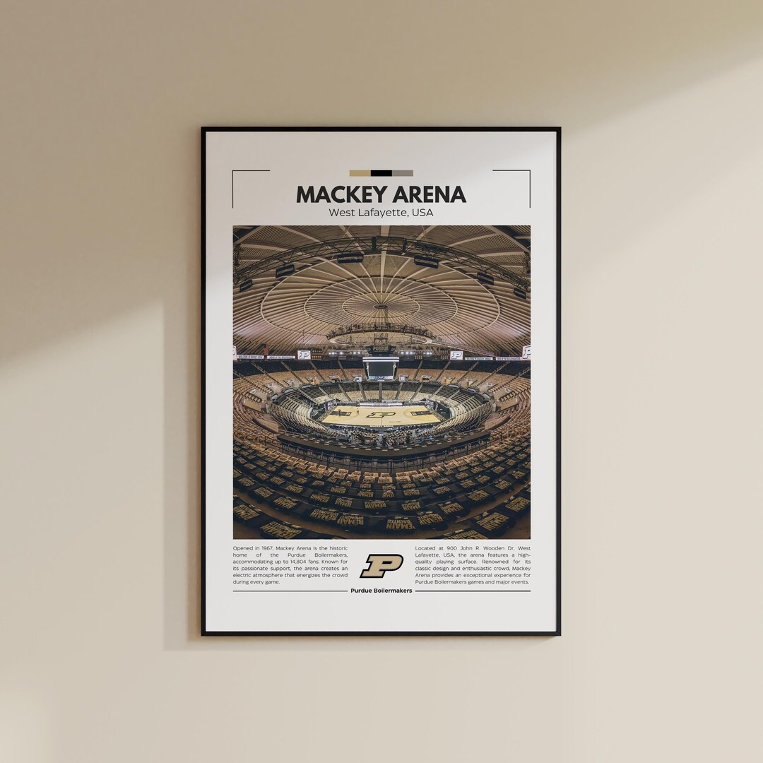 Mackey Arena Print Purdue Boilermakers Poster NCAA League Poster ...