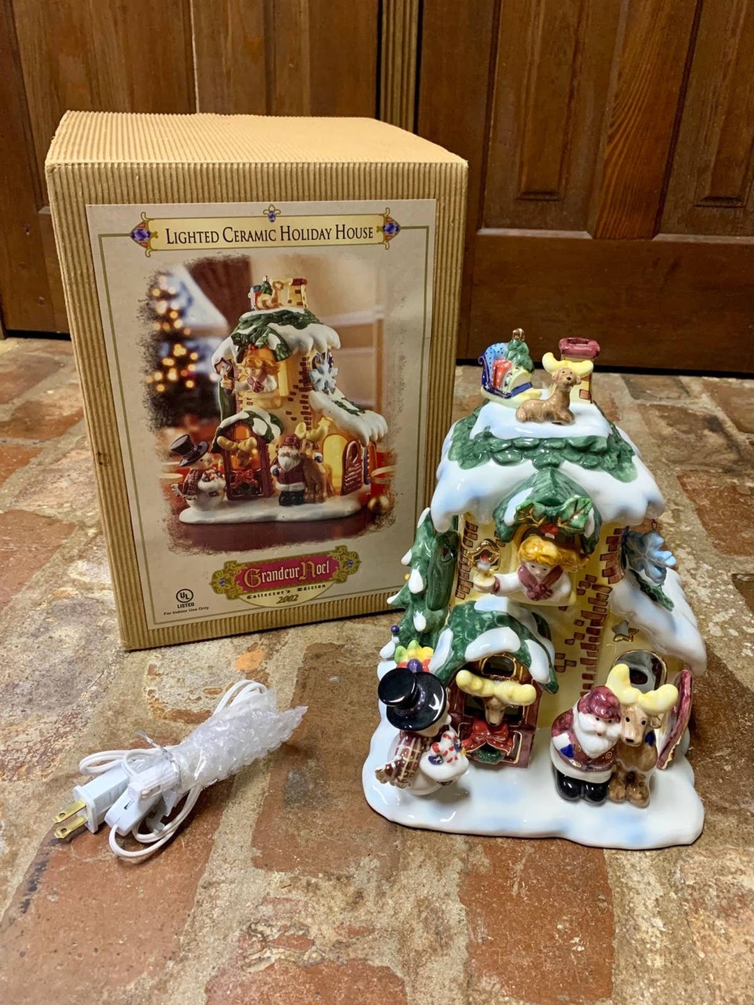 Grandeur Noel Lighted Ceramic Holiday House Collector's Edition Santa ...