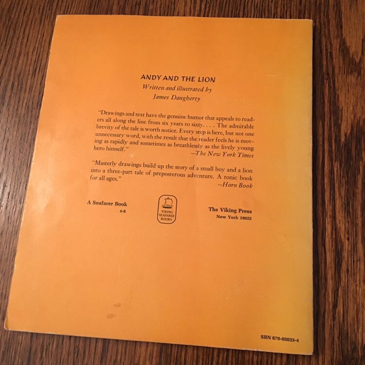 Andy and the Lion Vintage Book 1970 Vintage Children's Book Andy and ...