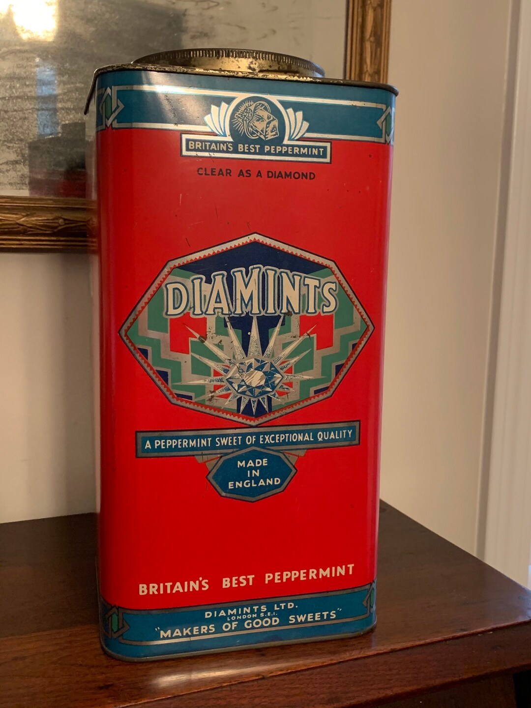 Vintage Diamints Peppermint Tin 8lb Britains Best Peppermint Vintage ...