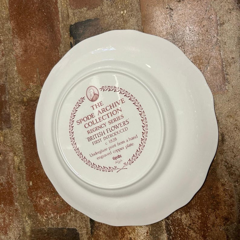 Spode Dinner Plate Regency Series British Flowers Made in England Red ...