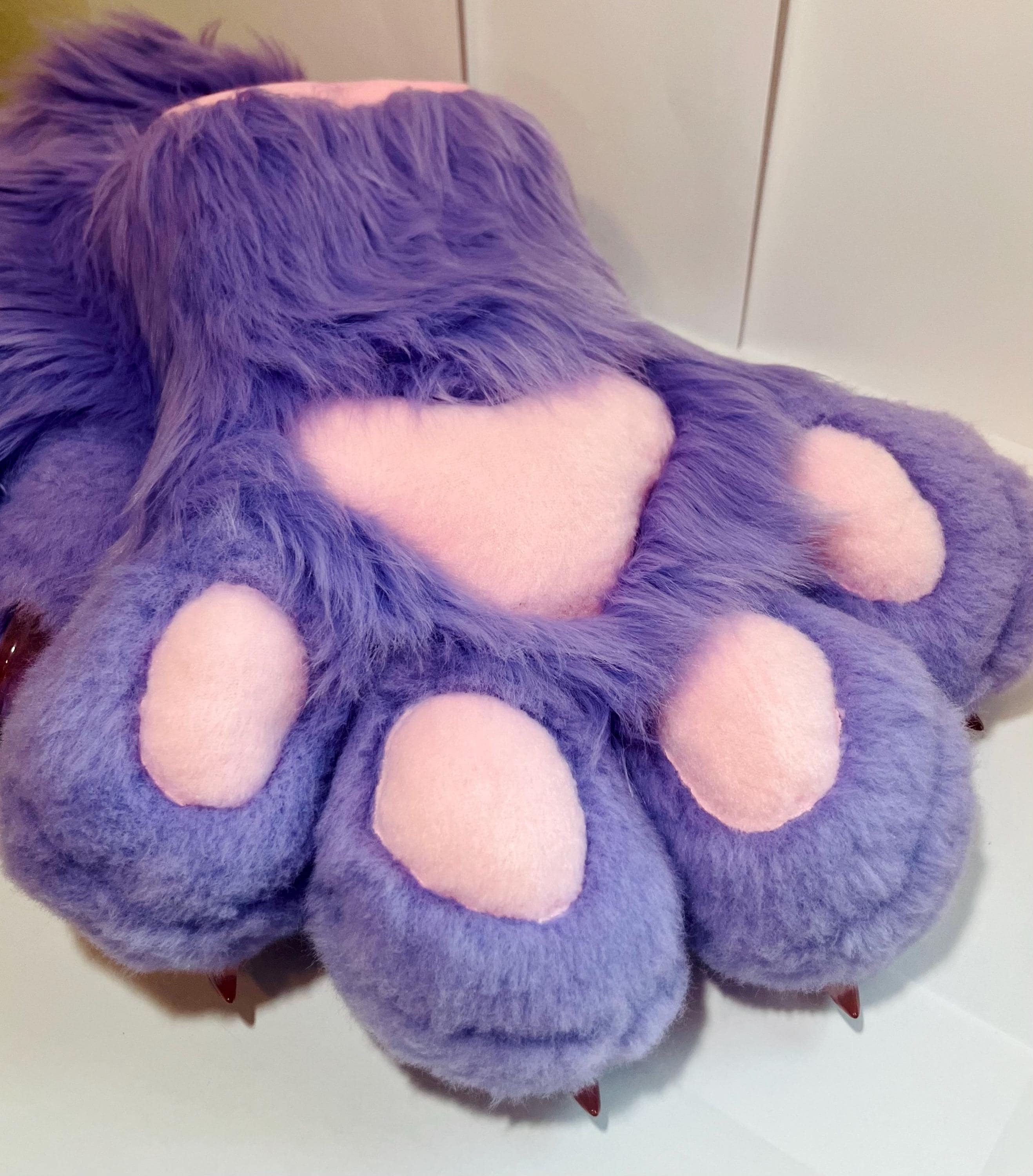 High Quality Fursuit Paws Claws Canine Puffy Pink Pads Lavender Purple ...