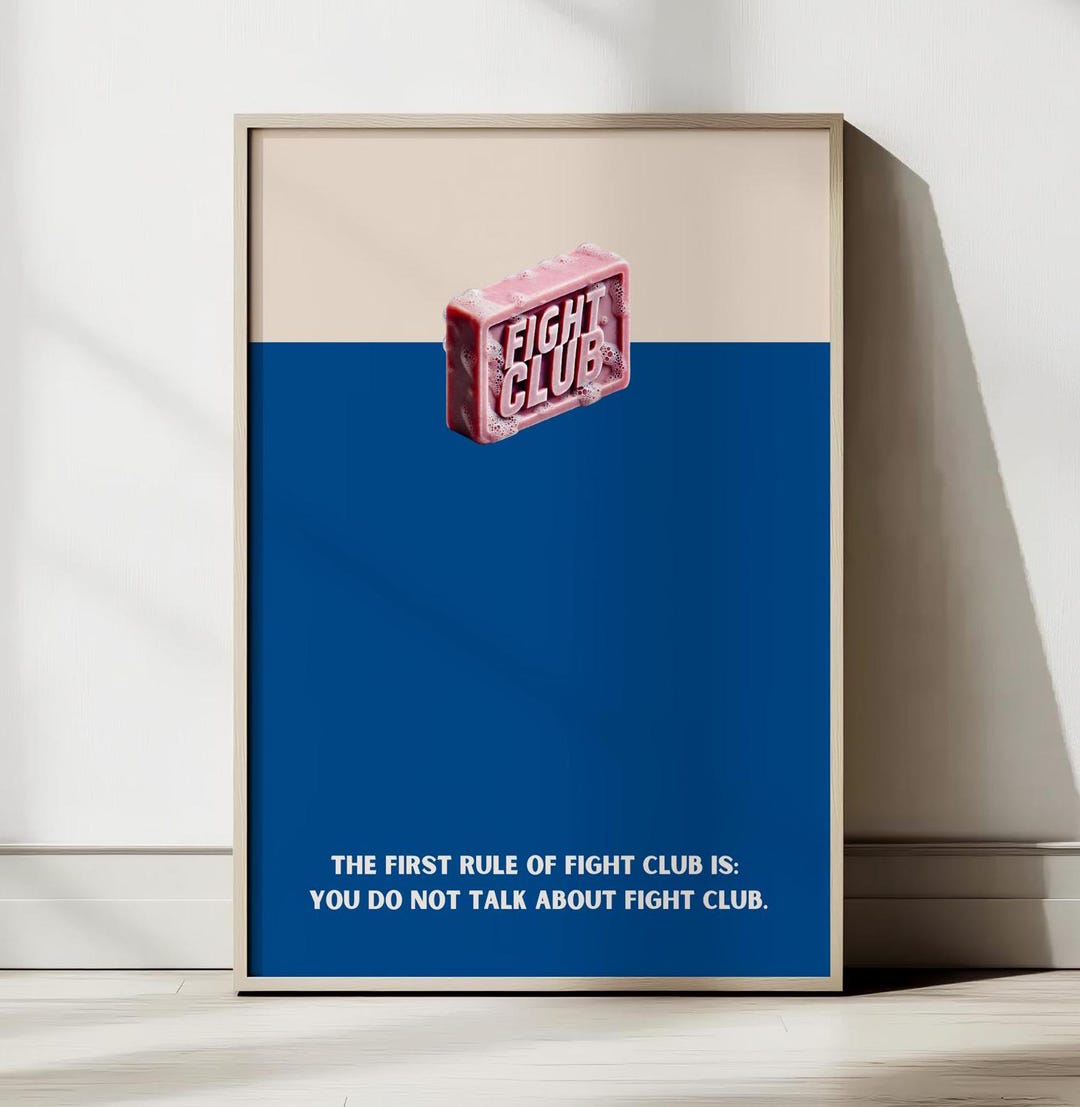Fight Club Poster, Movie Quote Wall Art, Digital Download, Tyler Durden ...