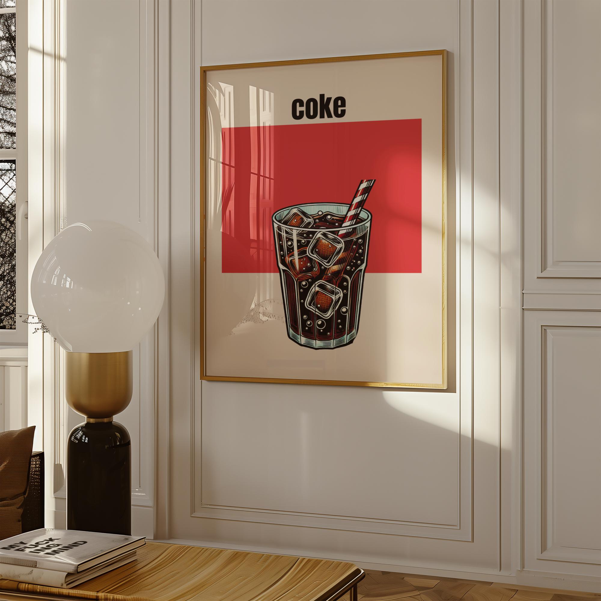 Vintage Coca Cola Wall Art, Retro Coke Poster, Classic Cola Print, Pop ...