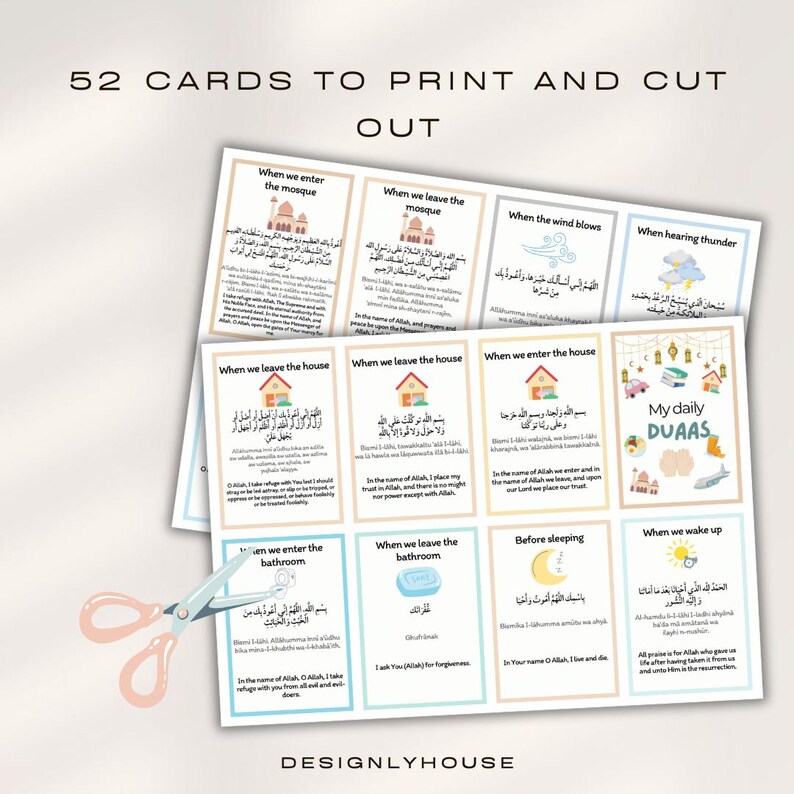 Daily Duas Cards, Dua Flash Cards, Islamic Flashcards, Dua Flashcard ...