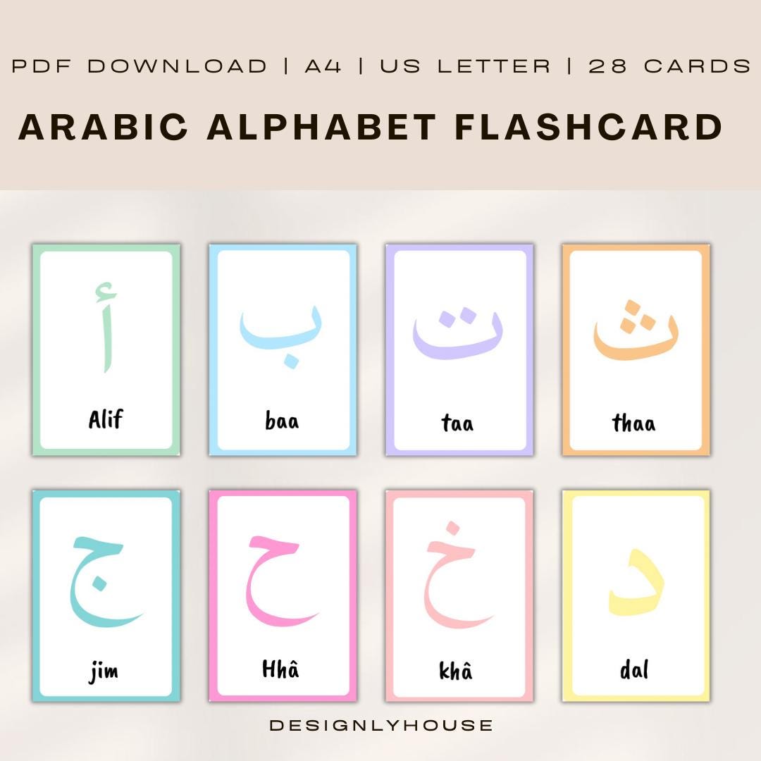 Arabic Alphabet Flashcards, Arabic Alphabet for Kids, Arabic Learning ...