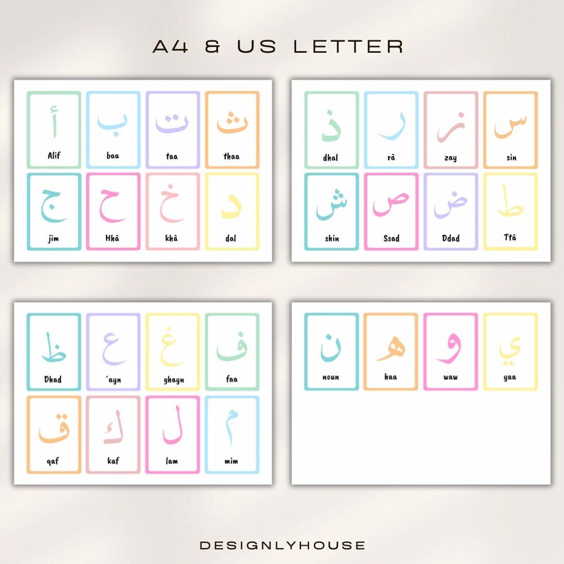 Arabic Alphabet Flashcards, Arabic Alphabet for Kids, Arabic Learning ...