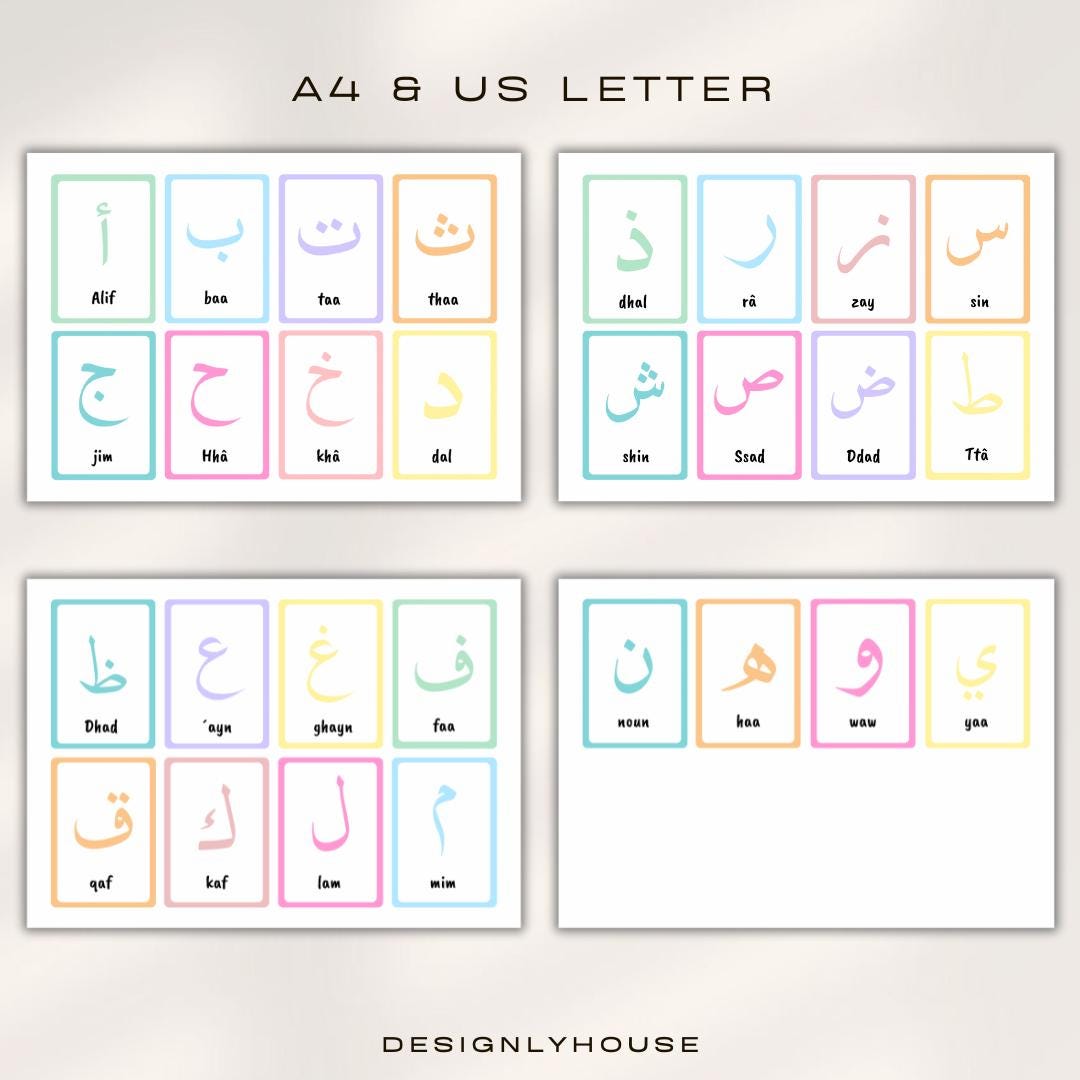 Arabic Alphabet Flashcards, Arabic Alphabet for Kids, Arabic Learning ...