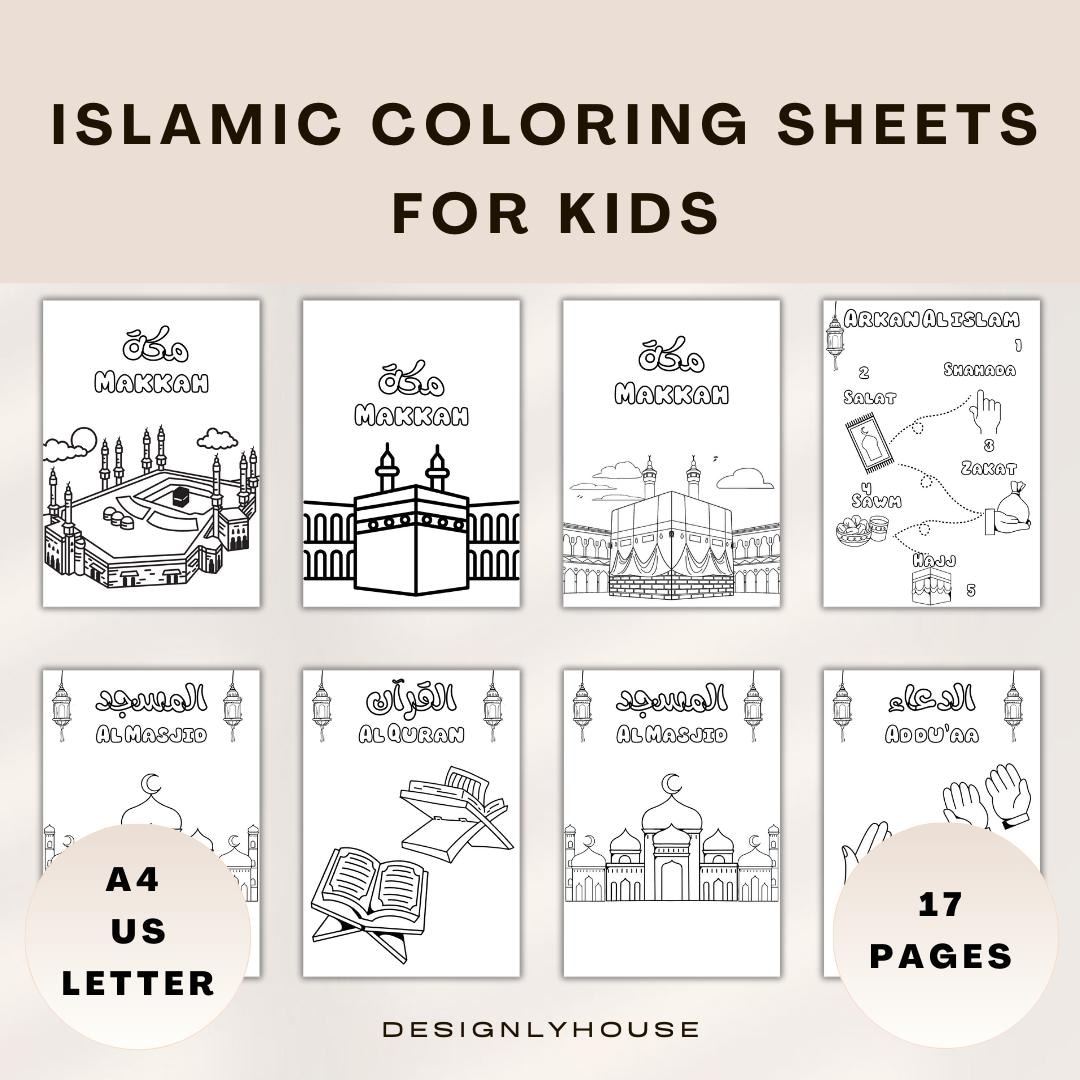 Muslim Coloring Sheets for Kids, Islamic Coloring, 17 Islam Coloring ...