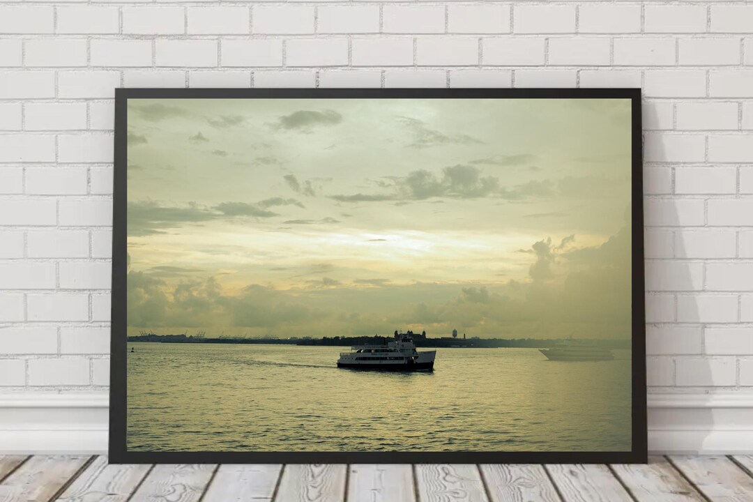 New York Manhattan Cargo Ship Photo Print, Matte Wall Art Decor ...