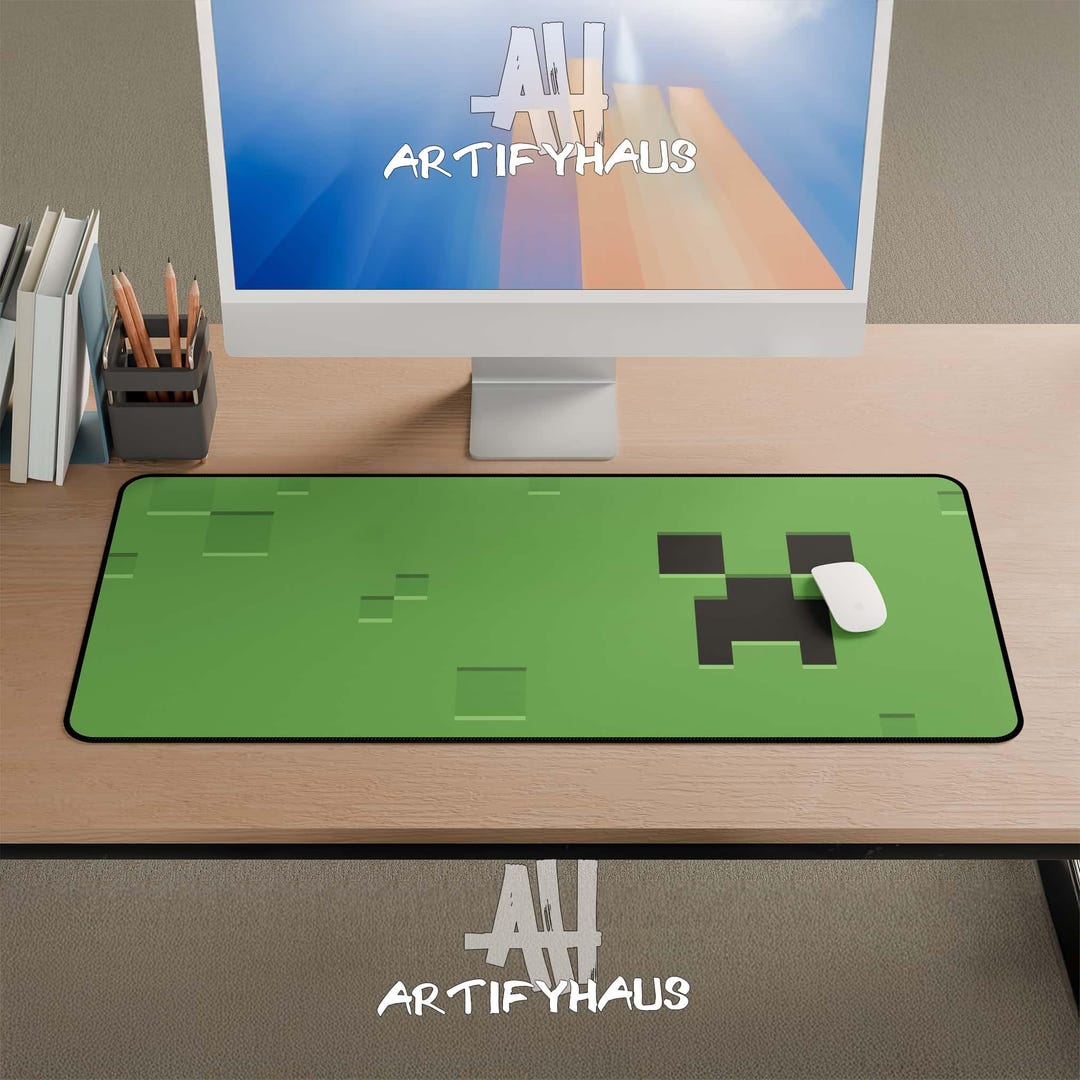 Minecraft Creeper Desk Mat Extended Mouse Pad Gaming Desk Mat Office ...