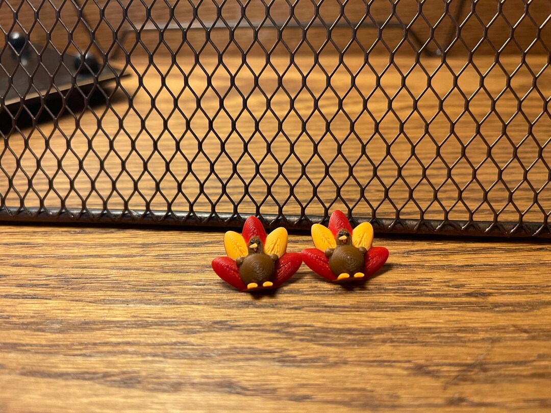 3D Printed Turkey Stud Earrings • Hypoallergenic Fall Jewelry - Etsy