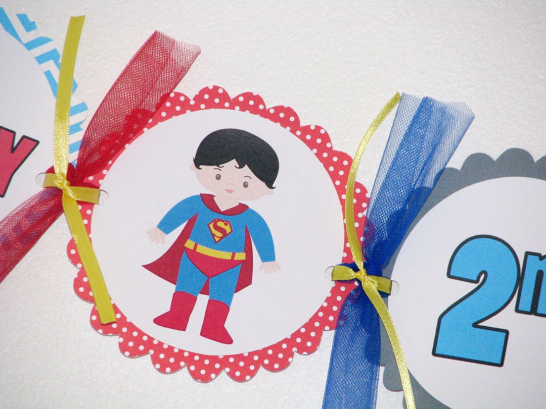 Superhero Happy Birthday Banner Superhero Party - Etsy