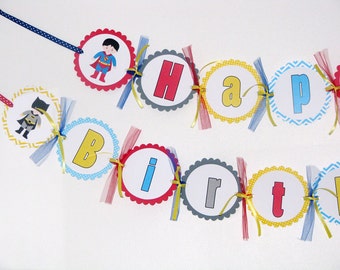 Superhero Banner Poster Sign Backdrop Birthday Party - Etsy