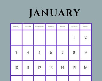 Colorful 2025 Printable Calendar - Etsy