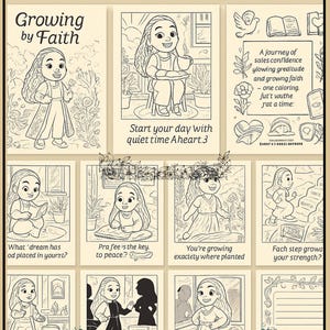 Growing by Faith Coloring Book: Christian Printable Faith Journal Pages ...