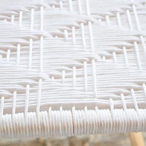 Moroccan Bench With Cord – Handmade Boho Seating, Natural Fiber Accent ...