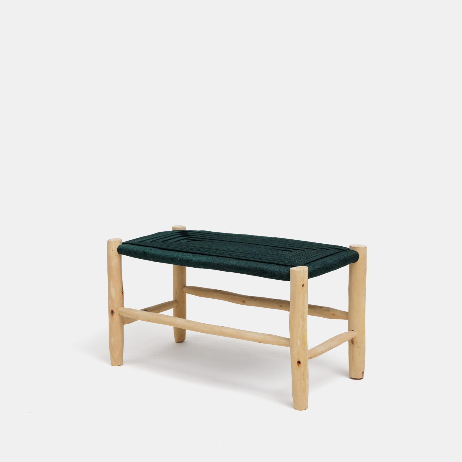 Moroccan Bench With Cord – Handmade Boho Seating, Natural Fiber Accent ...