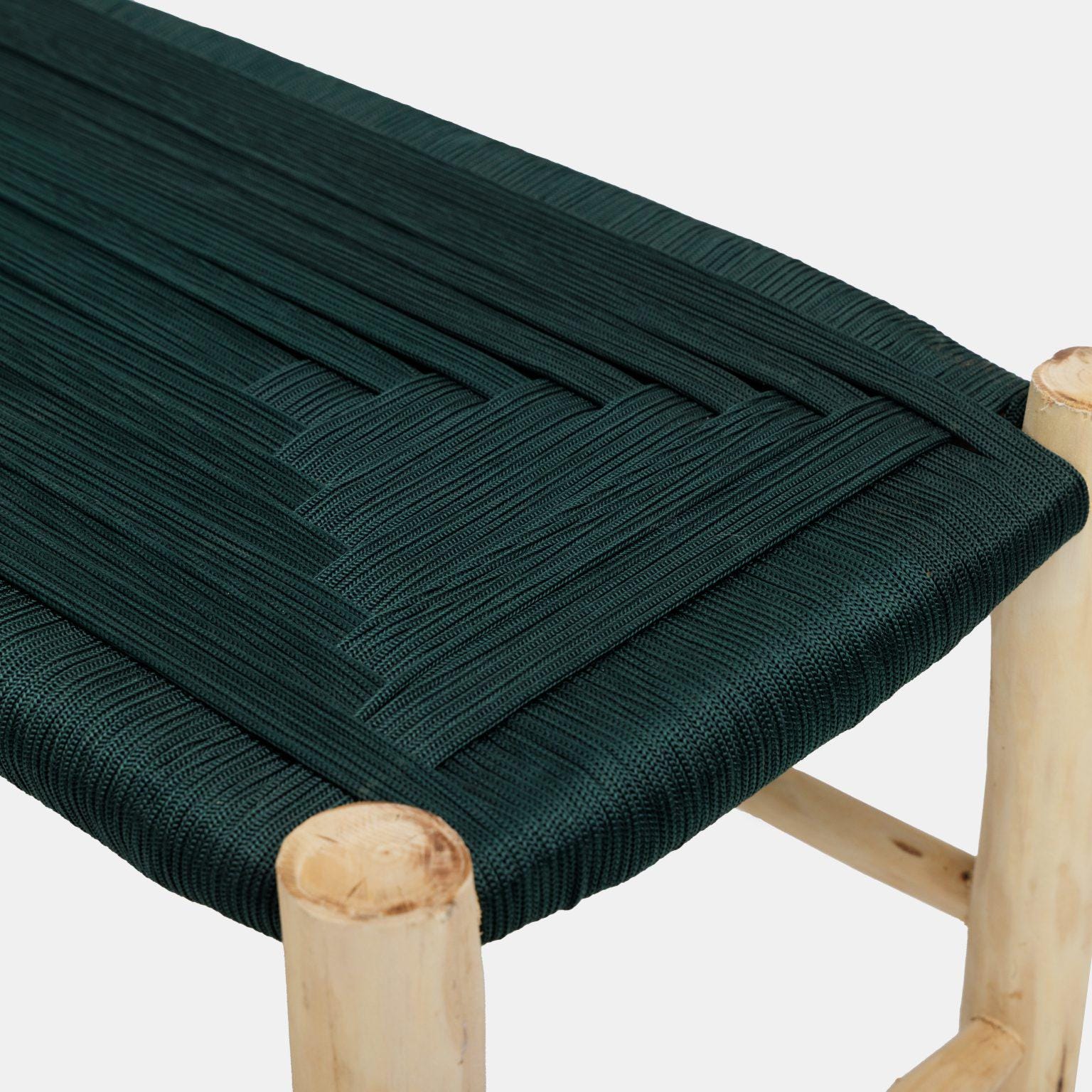 Moroccan Bench With Cord – Handmade Boho Seating, Natural Fiber Accent ...