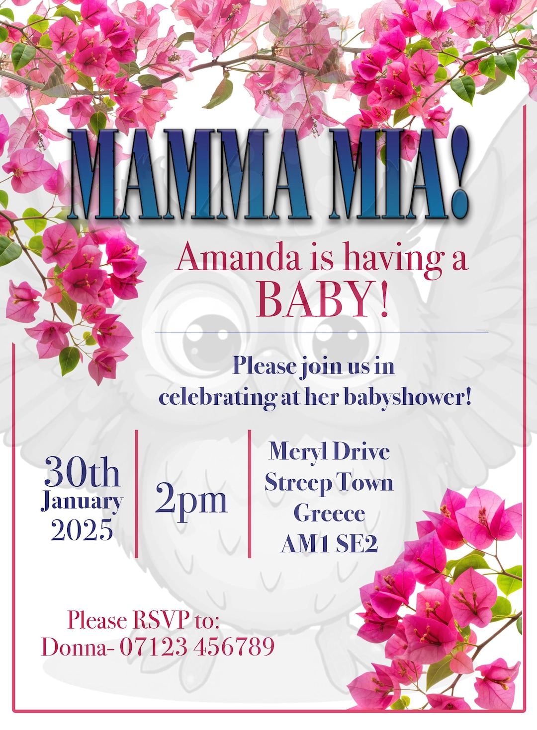 Mamma Mia Baby Shower Invite DIGITAL - Etsy