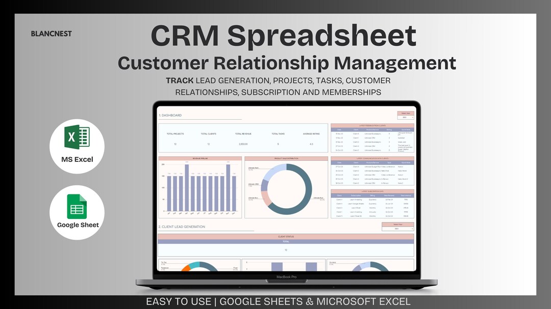 CRM Spreadsheet Template | Customer Relationship Management (CRM ...