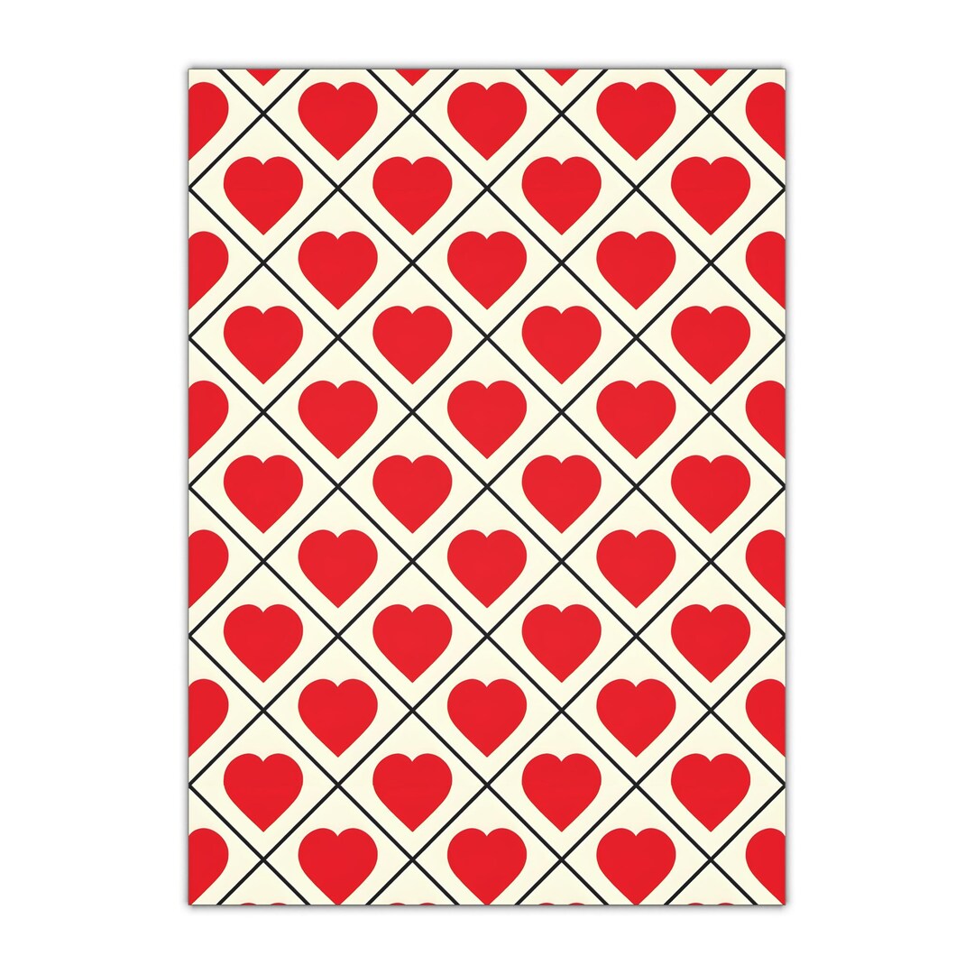 Red Heart Gift Wrap for Valentine's Day - Etsy