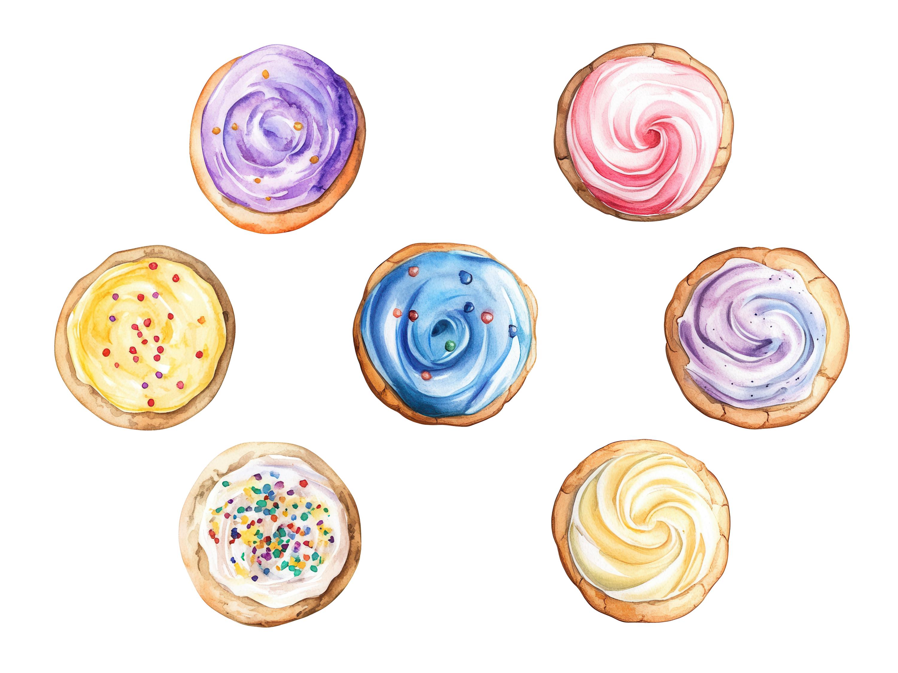 Frosted Sugar Cookie Clipart Bundle | Frosted Cookie PNG, Baking ...