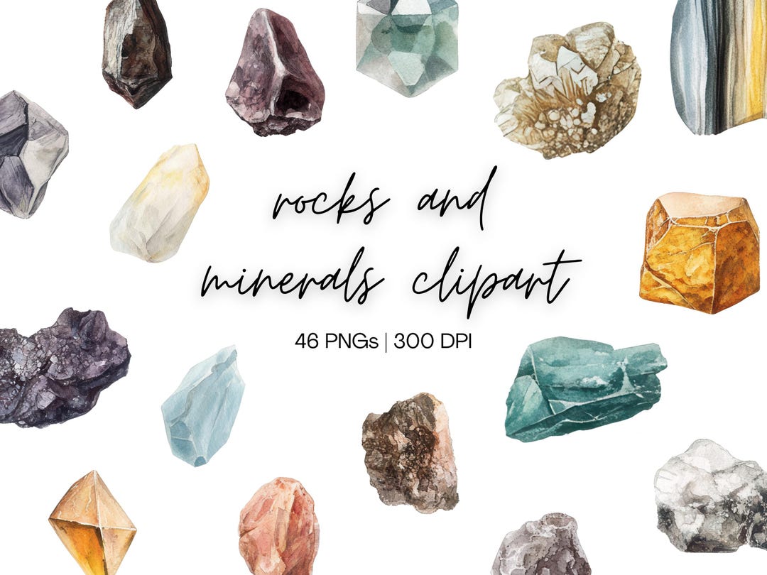 Rocks and Minerals Clipart Bundle | Minerals Clipart, Gemstones ...