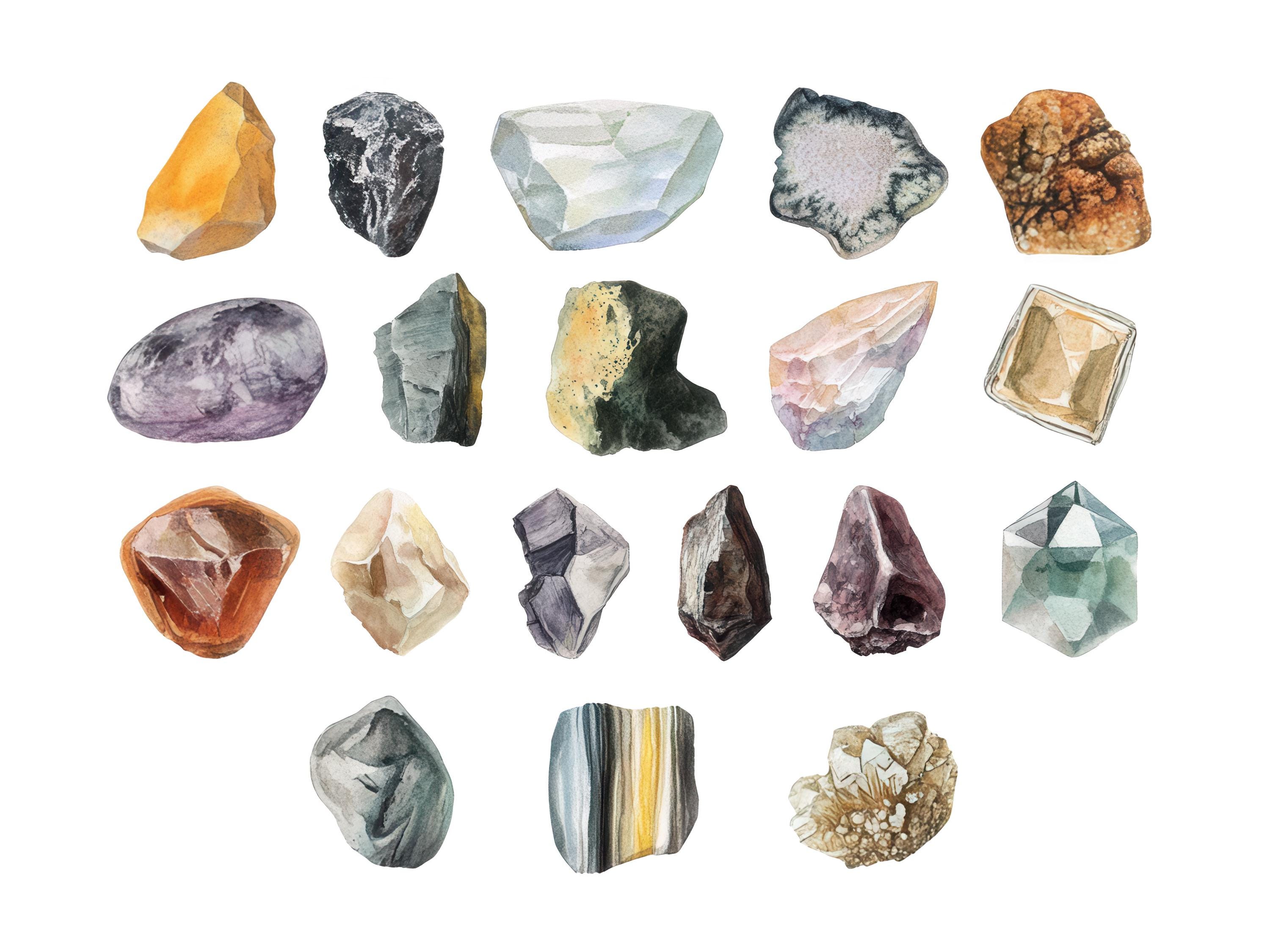 Rocks and Minerals Clipart Bundle | Minerals Clipart, Gemstones ...