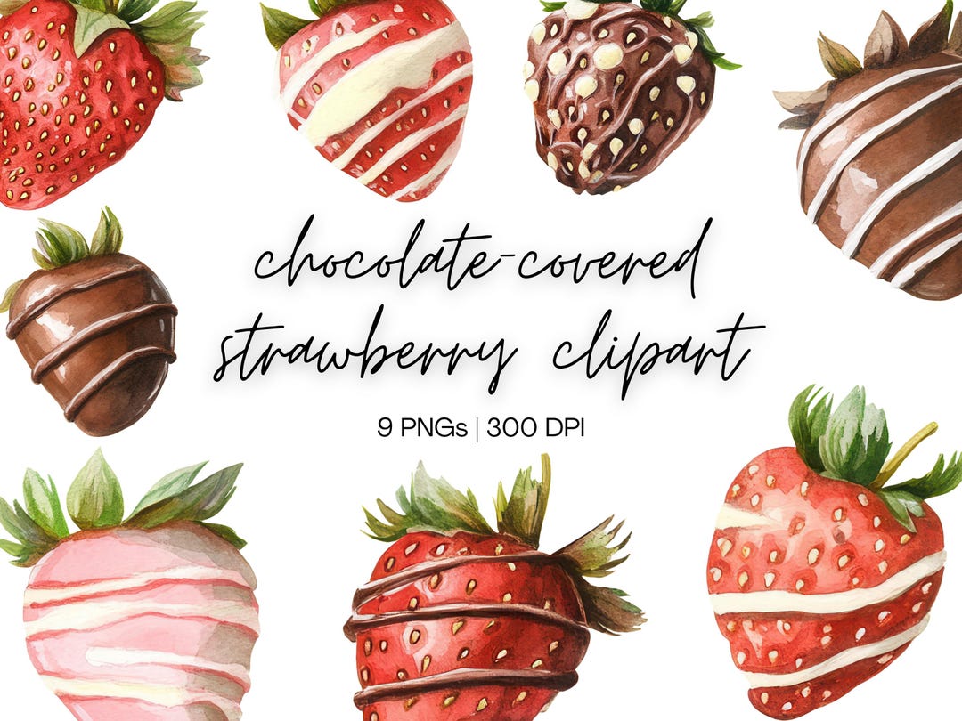Chocolate Covered Strawberry Clipart Bundle | Valentine Clipart ...