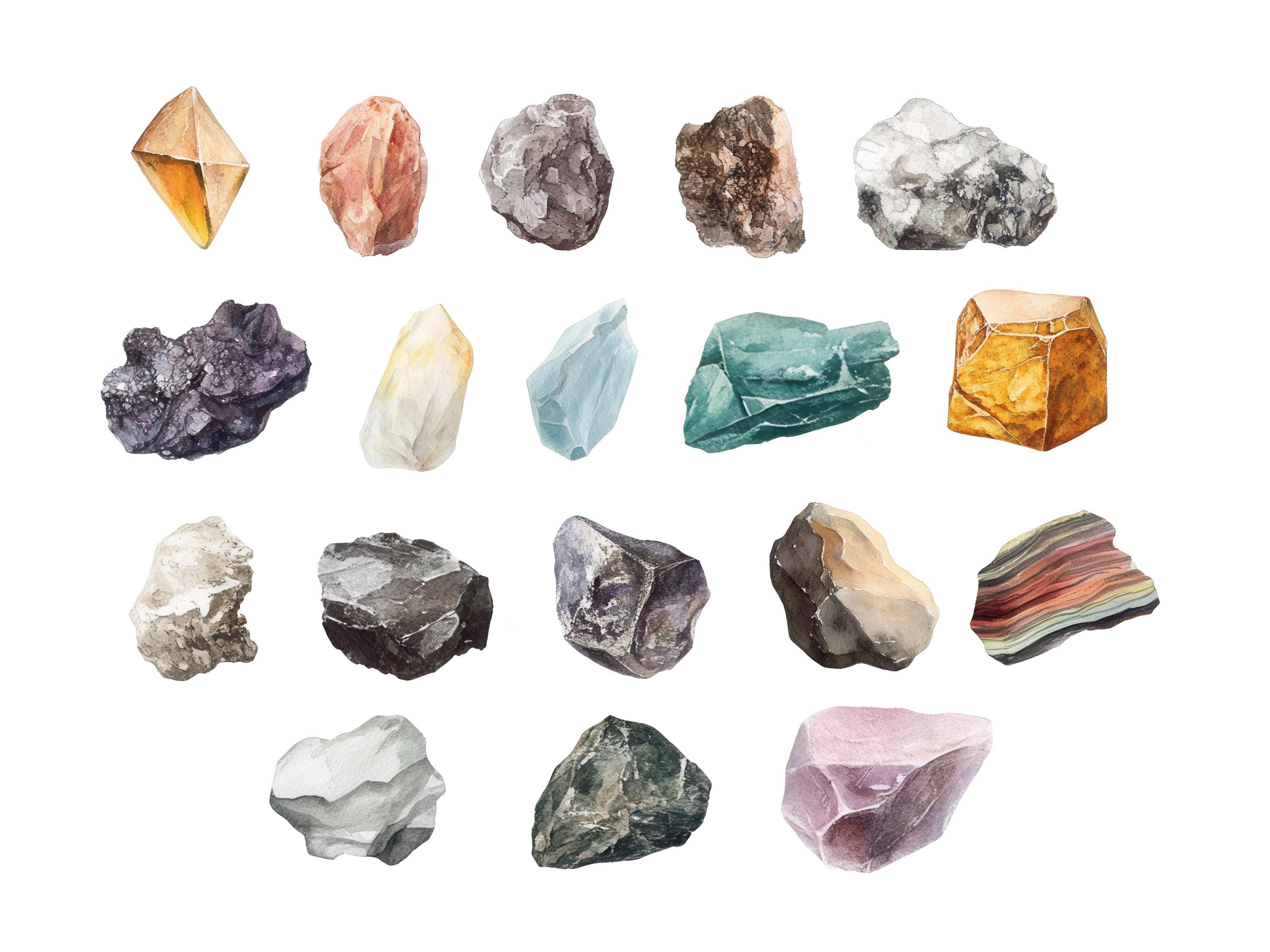 Rocks and Minerals Clipart Bundle | Minerals Clipart, Gemstones ...