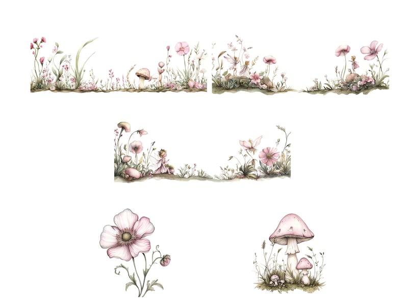 Fairy Garden Clipart Bordersbundle | Fairy Garden Clipart, Fantasy ...