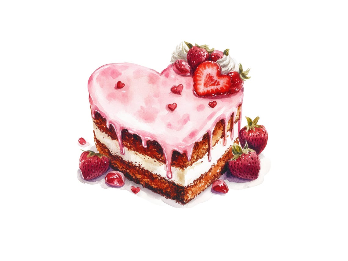 Heart Shaped Cake Clipart | Love Letter Clipart, Heart Cake Clipart ...