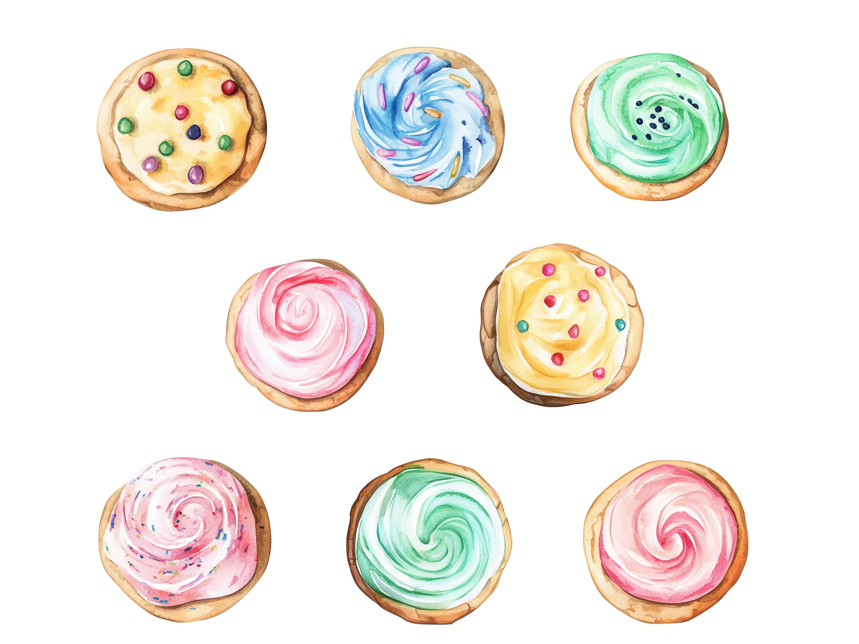 Frosted Sugar Cookie Clipart Bundle | Frosted Cookie PNG, Baking ...