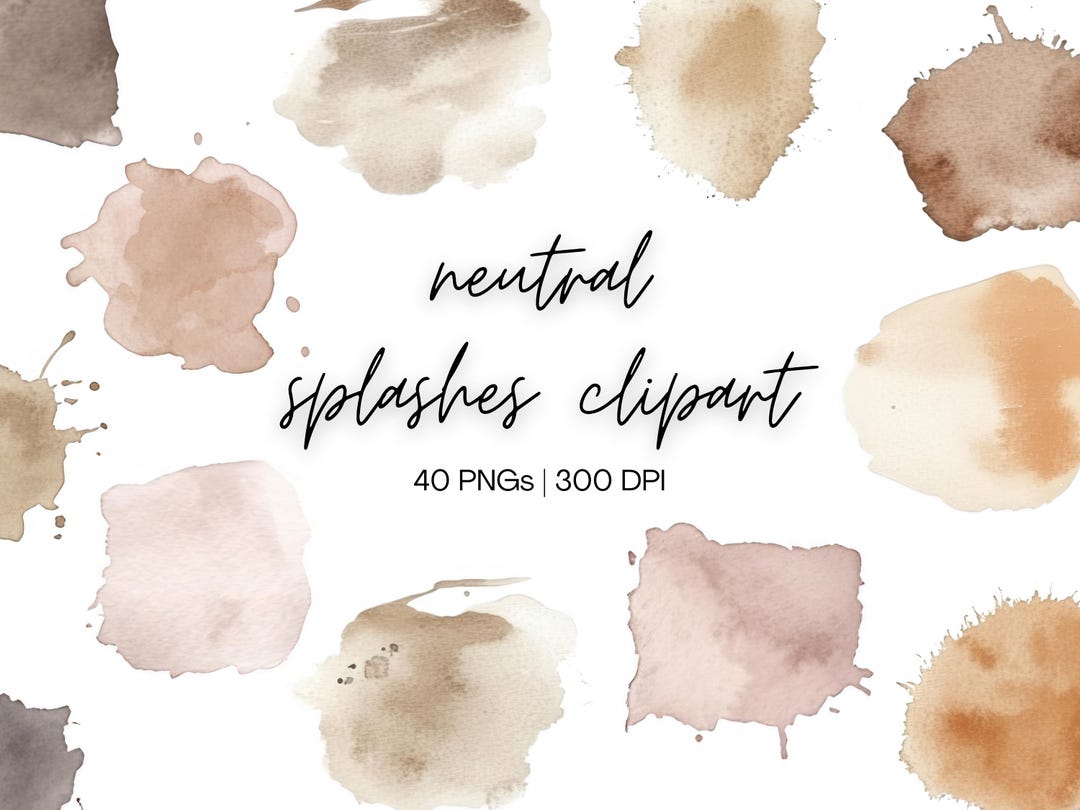 Neutral Watercolor Splatter Clipart | Watercolor Splashes, Paint Splash ...