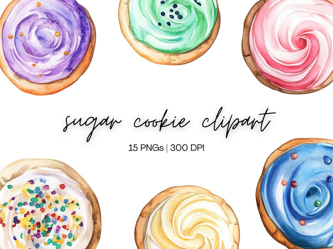 Frosted Sugar Cookie Clipart Bundle | Frosted Cookie PNG, Baking ...