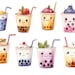 Boba Clipart Bundle | Bubble Tea Clipart, Boba Tea Clipart, Kawaii ...