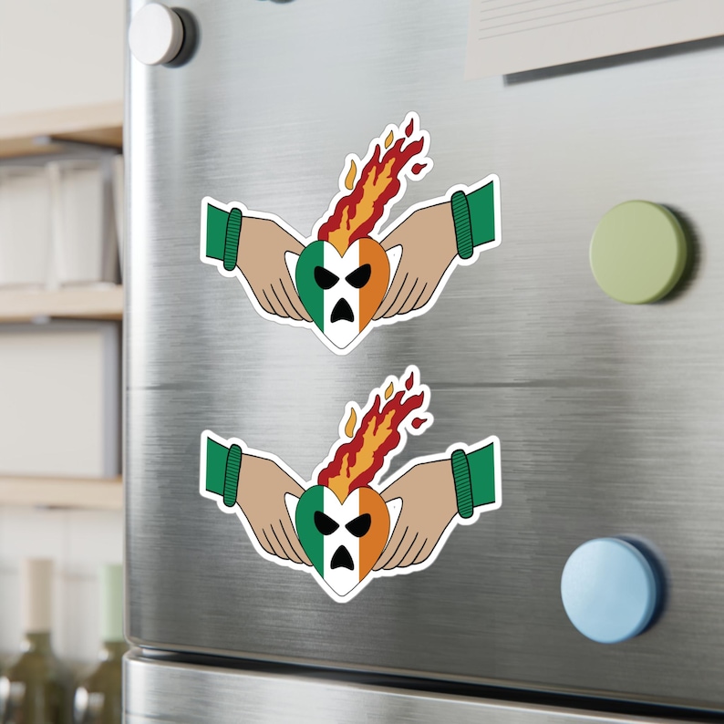 Kneecap Flaming Claddagh Vinyl Decals - Etsy