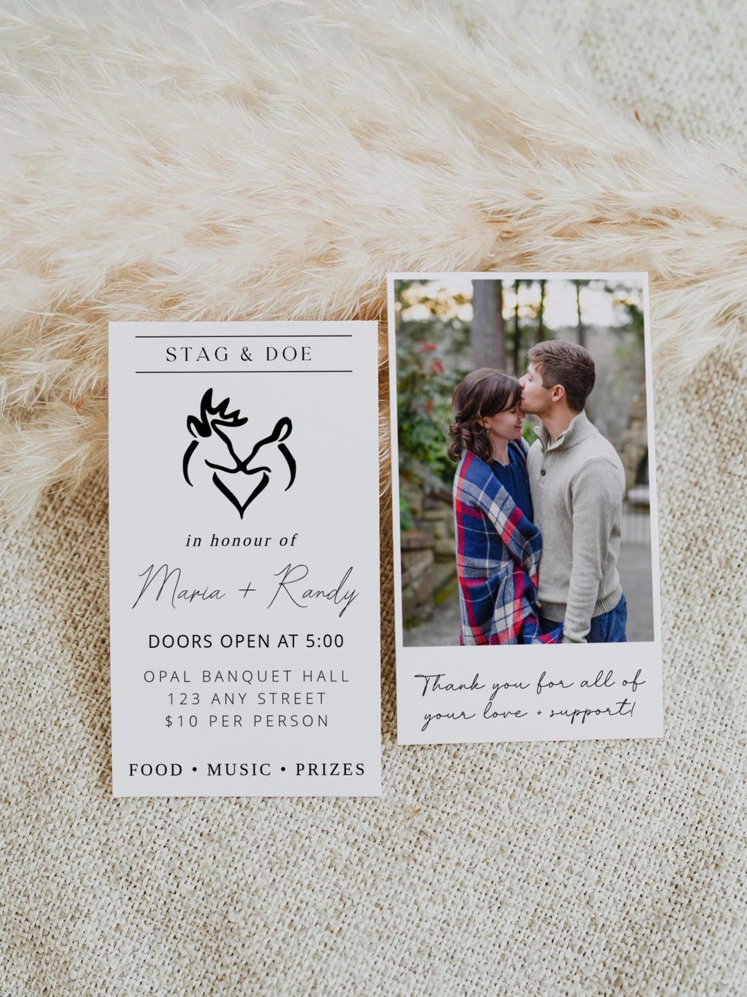 Editable Stag & Doe Ticket Template, Printable Custom Photo Invites ...