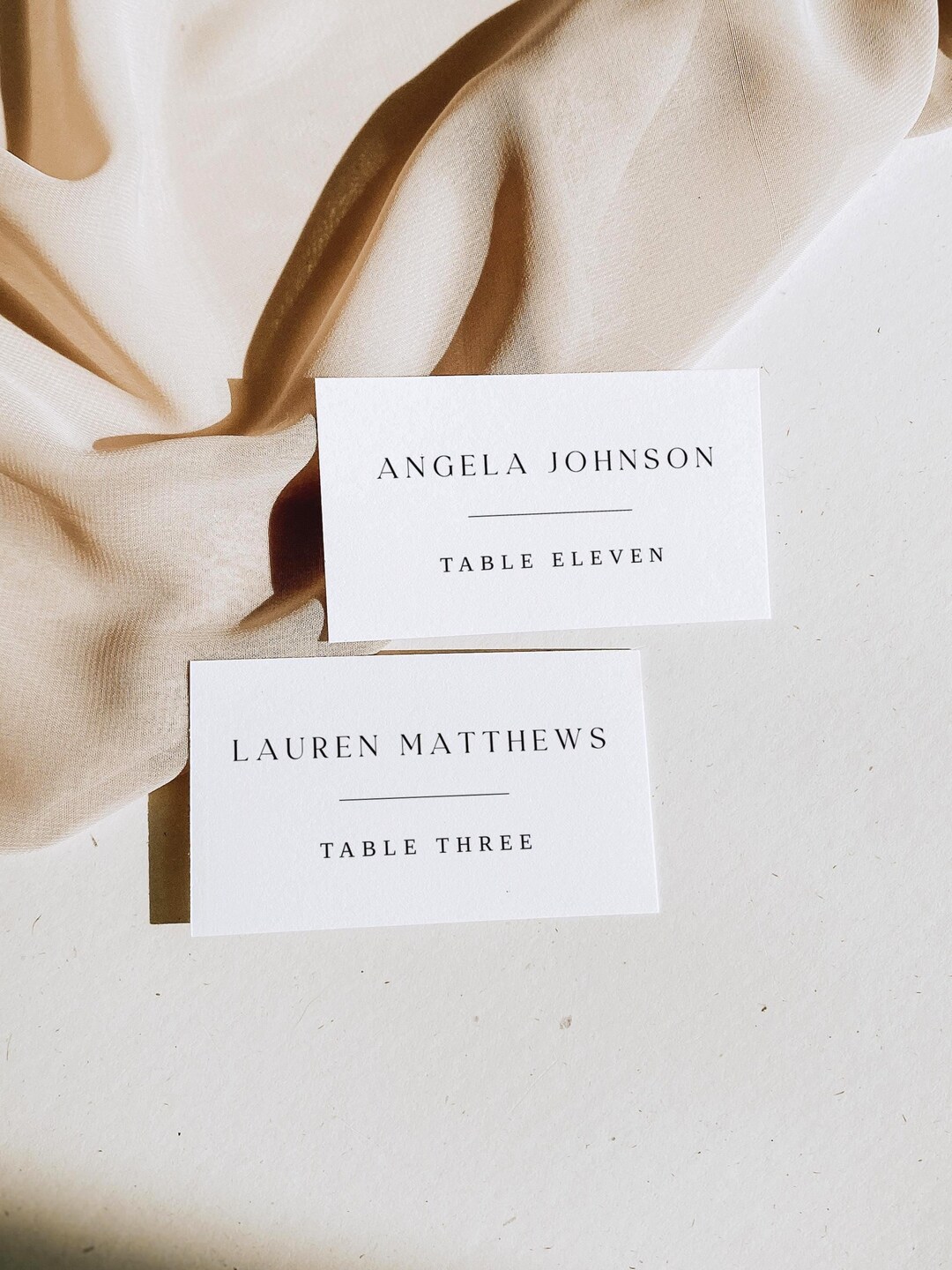 Minimalist Place Cards Template, Printable Modern Wedding Table Name ...