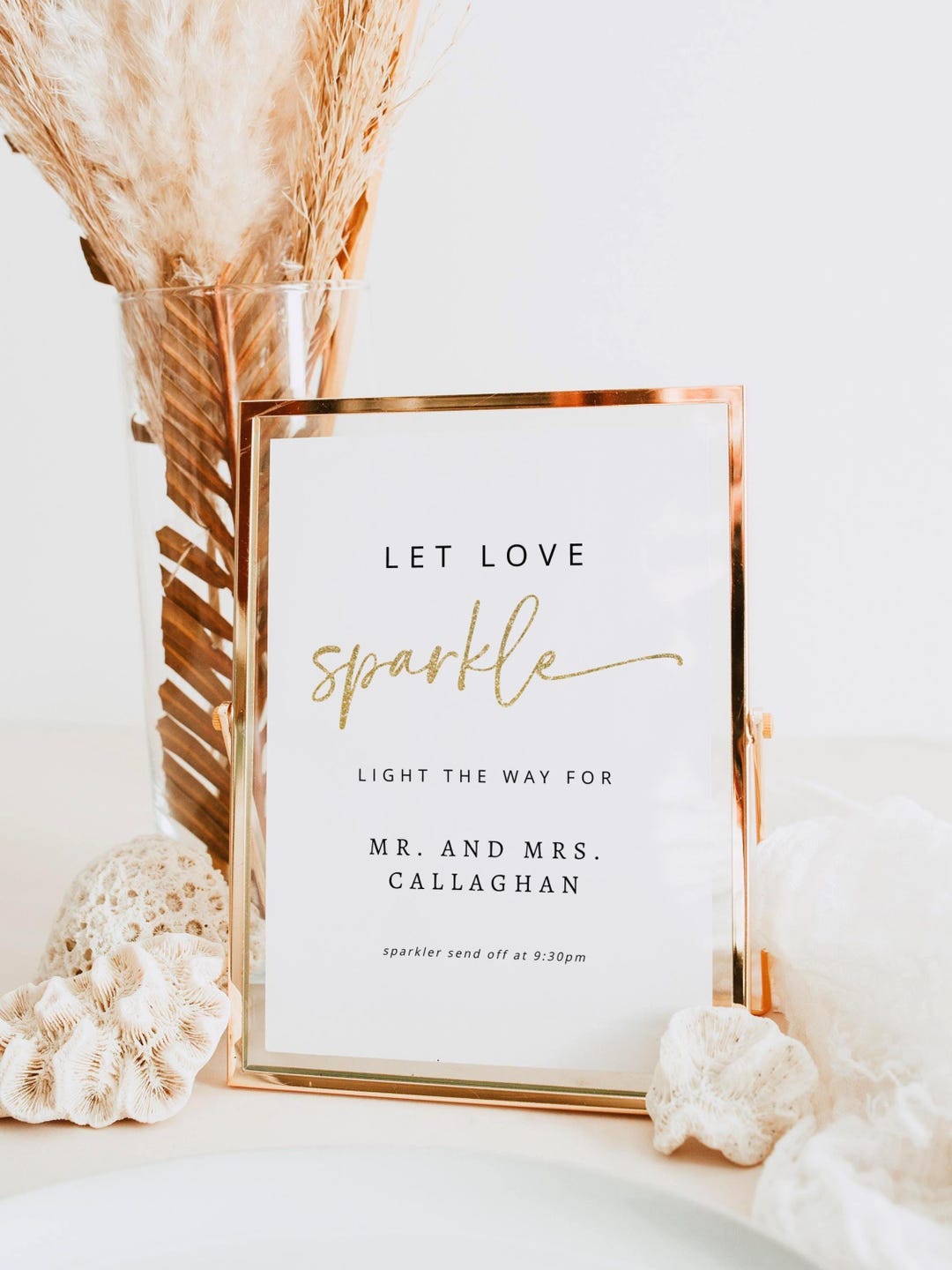 Editable Sparkler Send off Sign Template, Printable Table Signs, Modern ...