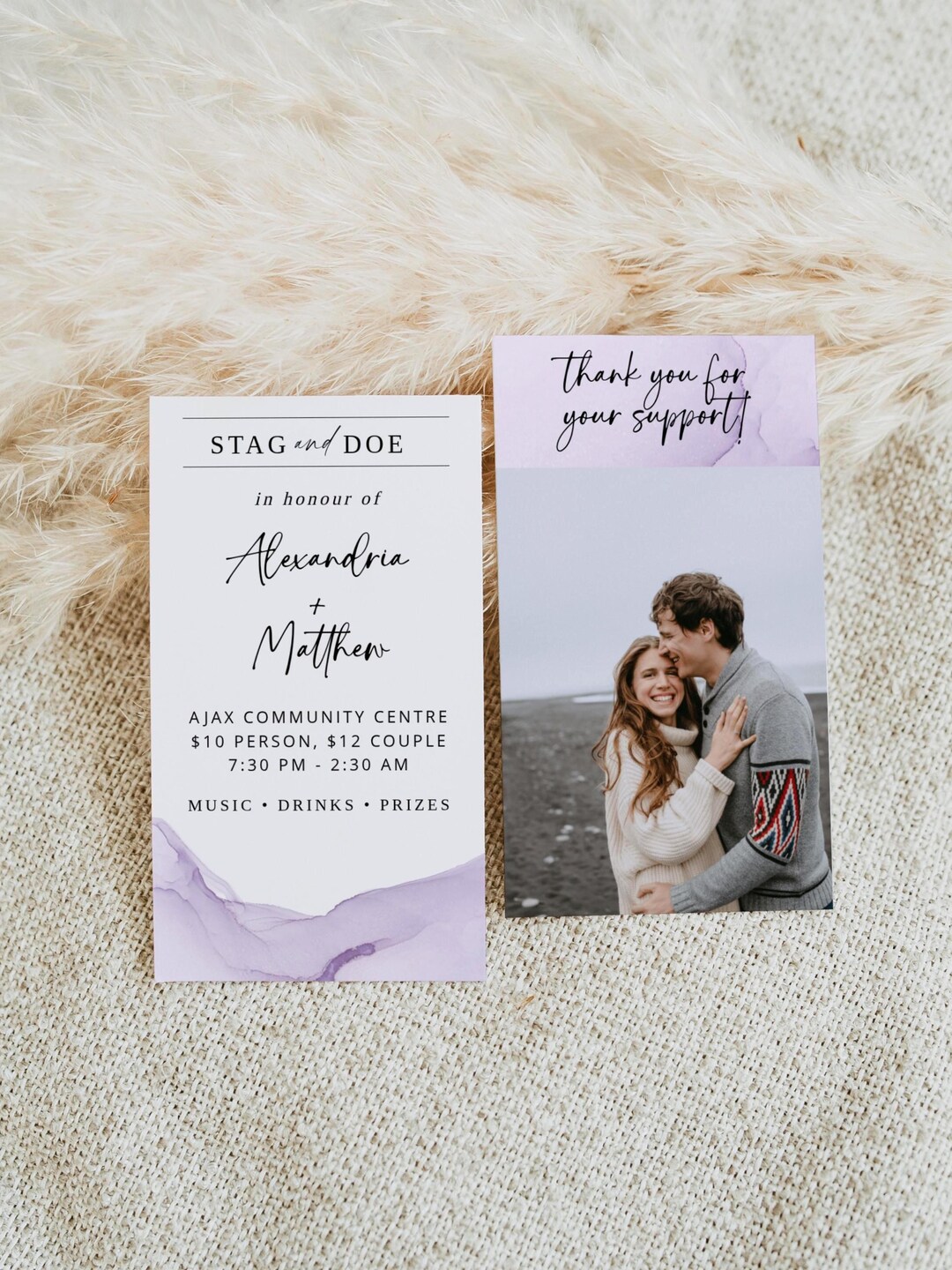 JENNA Editable Photo Stag & Doe Ticket Template, Printable Buck + Doe ...