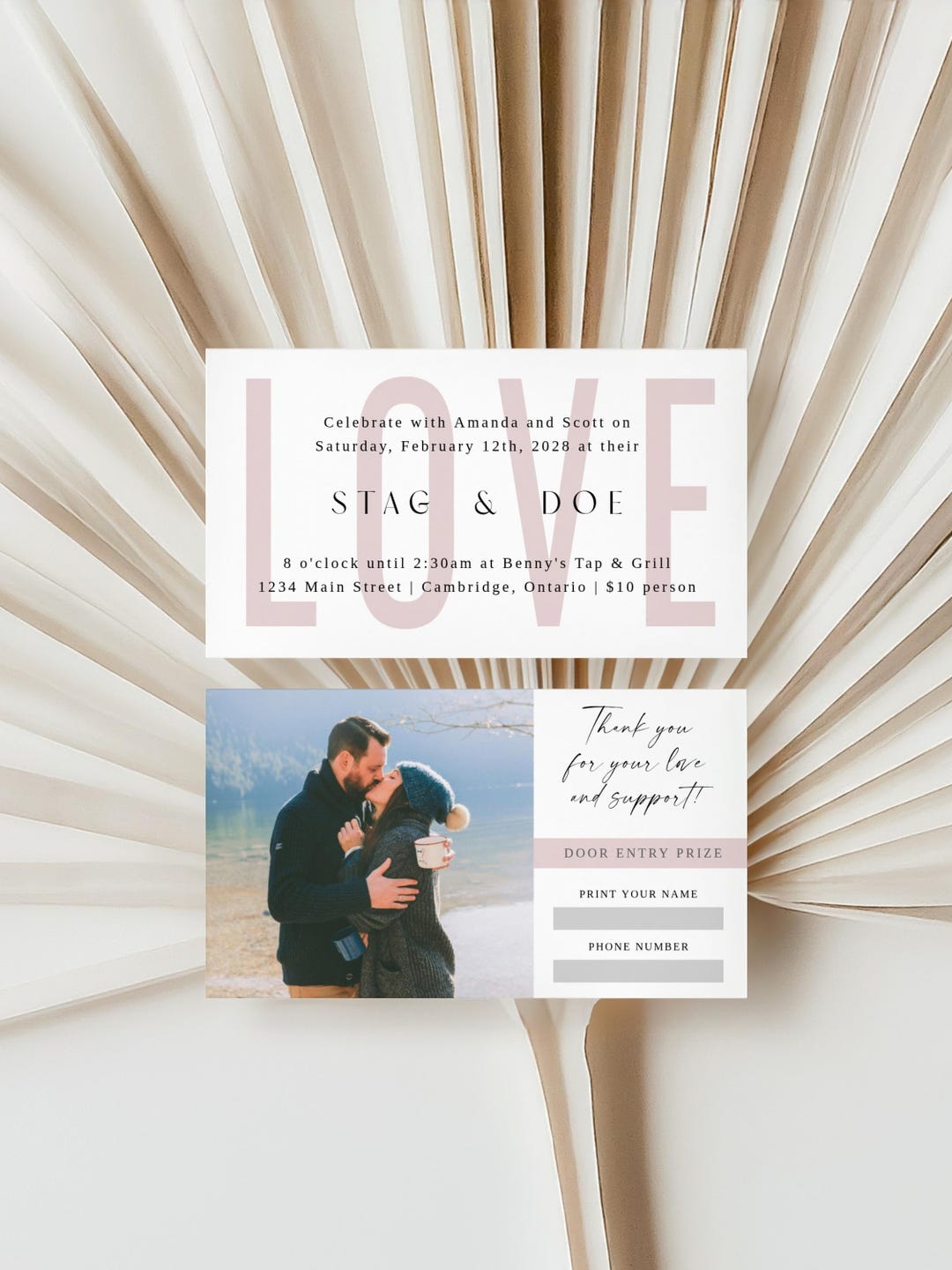 Editable Stag & Doe Ticket Template, Printable Photo Wedding Fundraiser ...