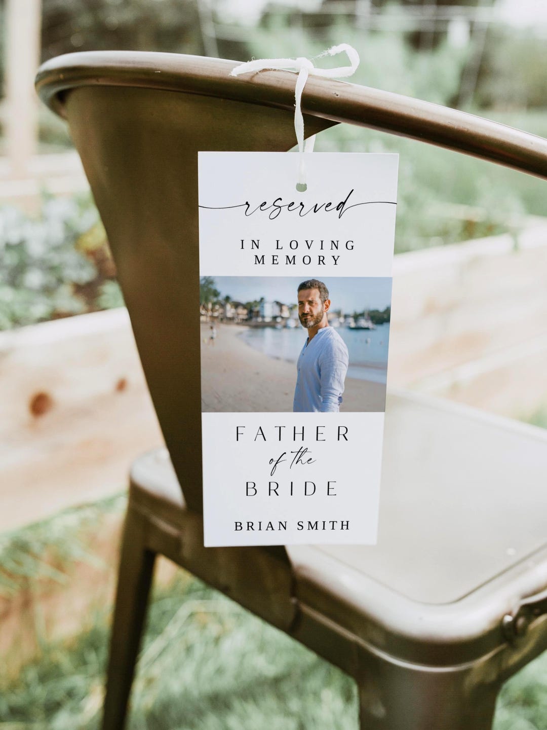 Editable Reserved Seating Tag Template, Printable Custom Memorial Photo ...
