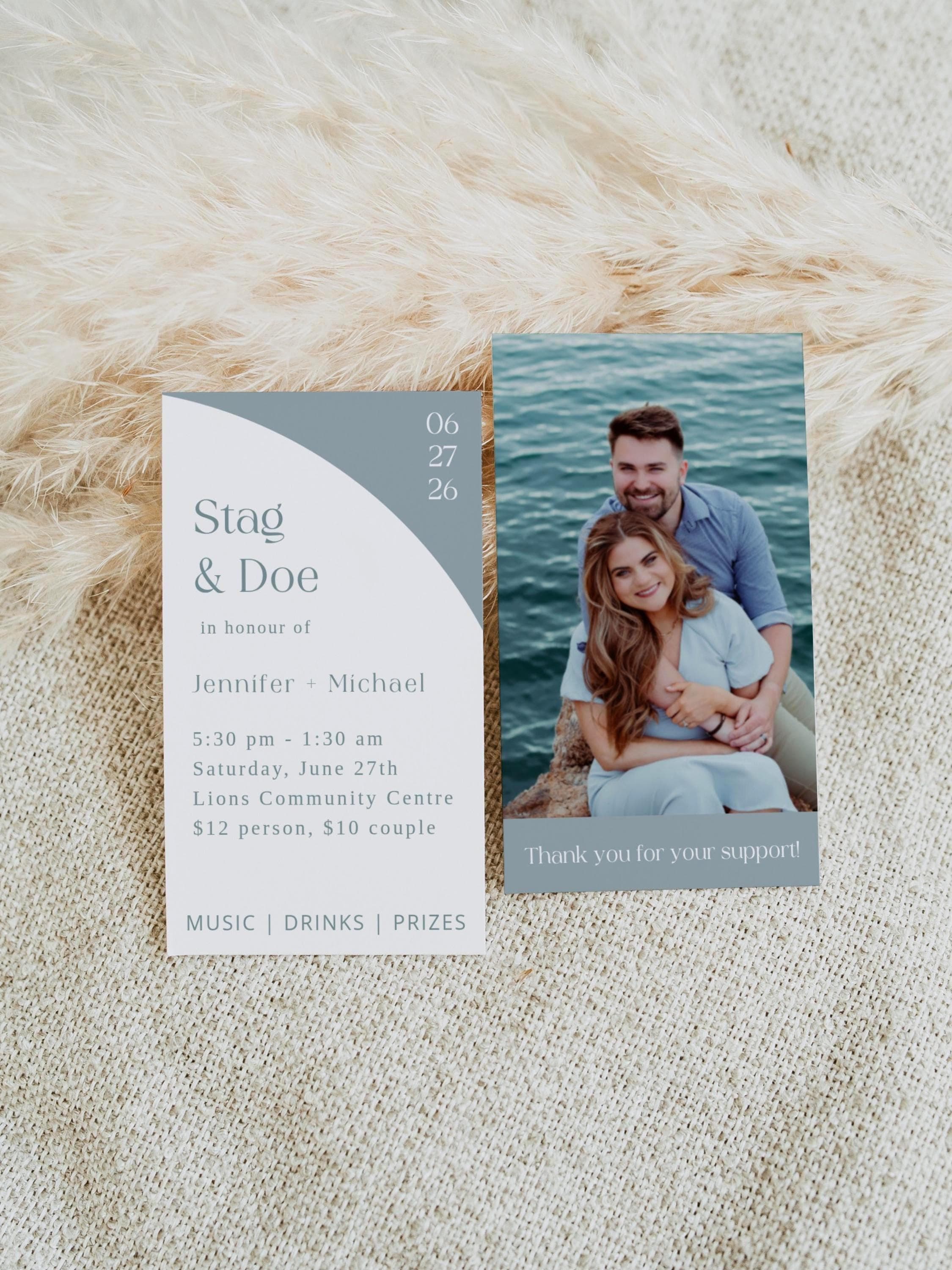 Editable Photo Stag & Doe Ticket Template, Printable Wedding Fundraiser ...