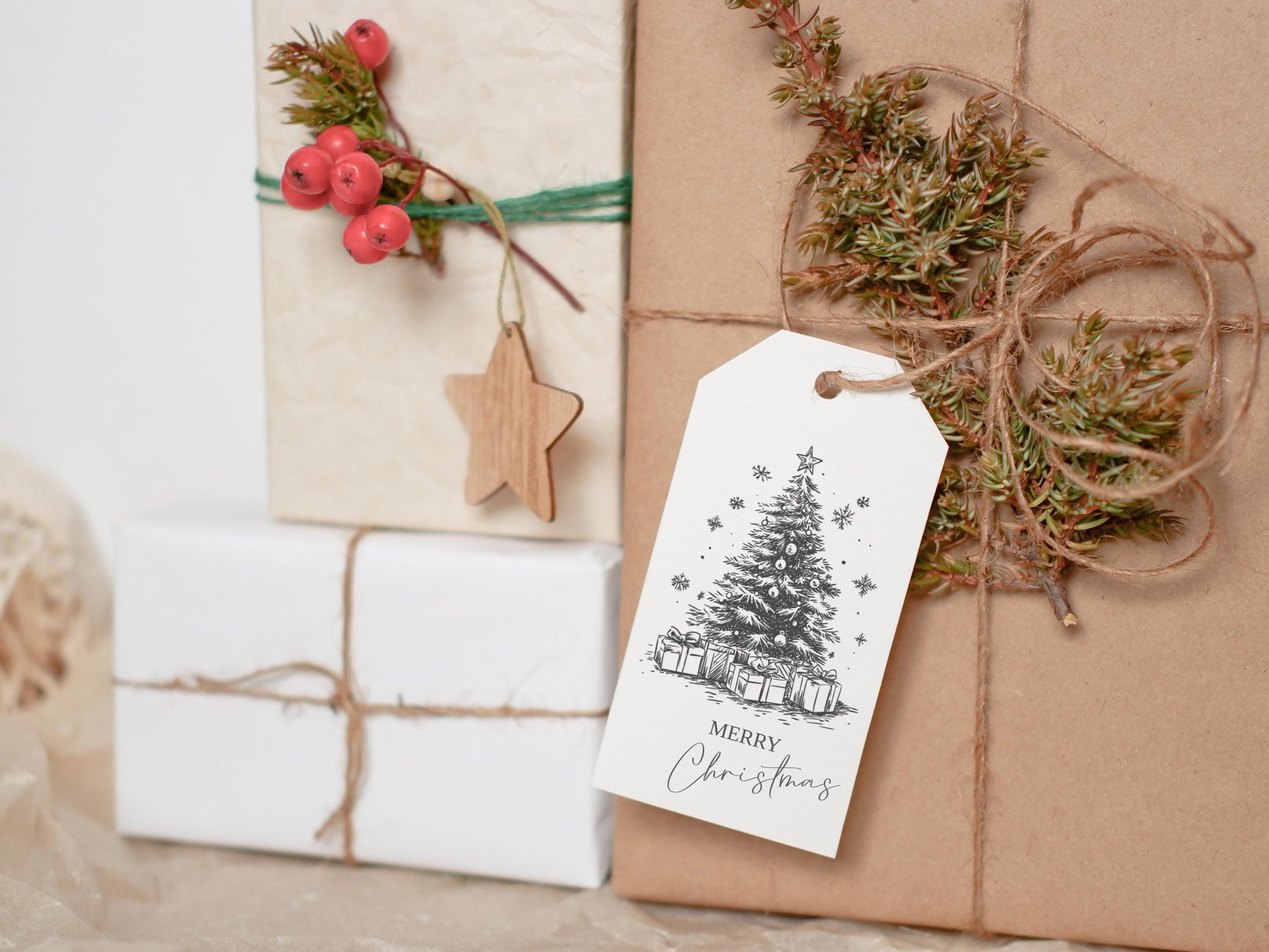 Editable Christmas Card Gift Tags, Printable Holiday Gift Tag, Instant ...