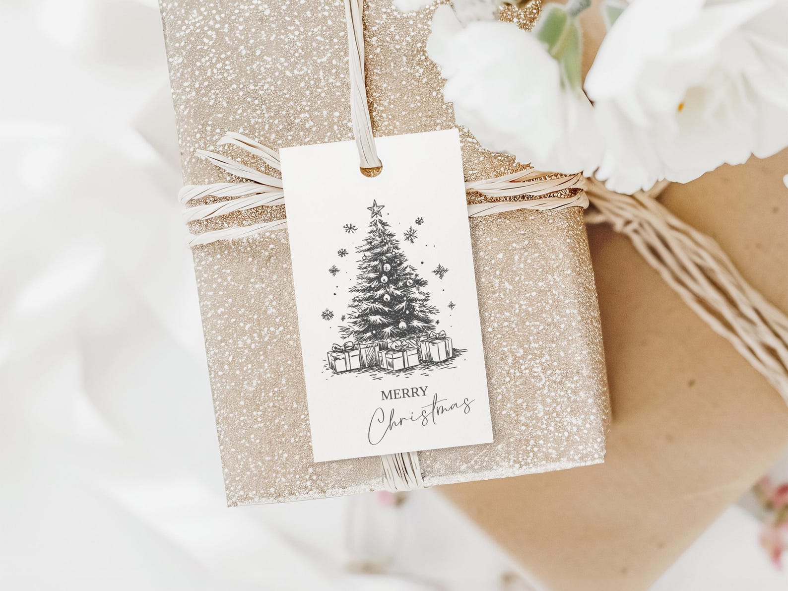 Editable Christmas Card Gift Tags, Printable Holiday Gift Tag, Instant ...